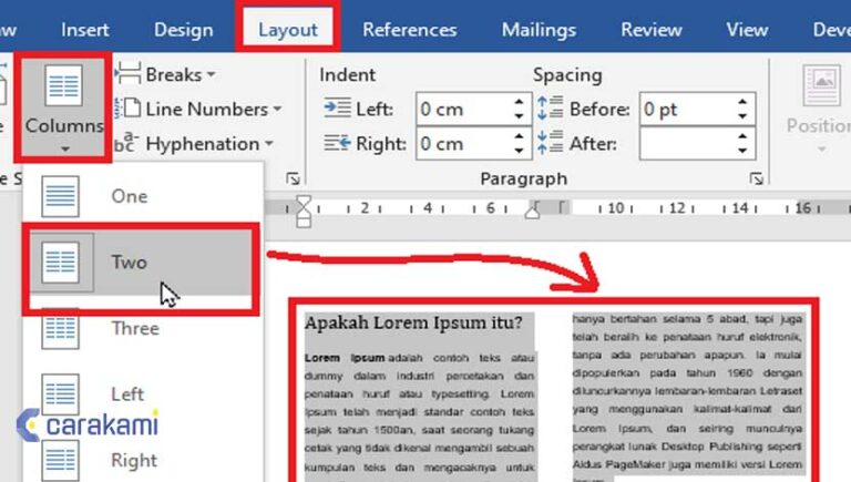 4 Cara Membuat Kolom Koran Microsoft Word | Carakami.com