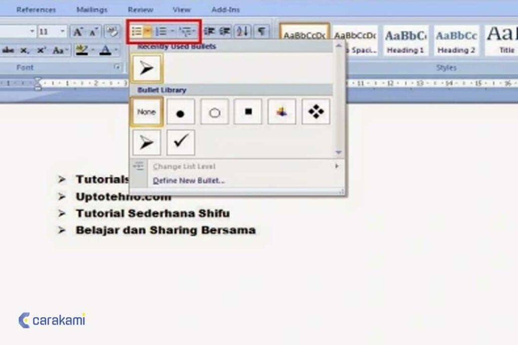 6 Cara Membuat Custom Bullet Untuk Daftar Terurut Microsoft Word Terbaru