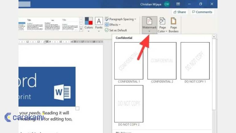 4 Cara Menambahkan Watermark Ke Dokumen Word Terbaru