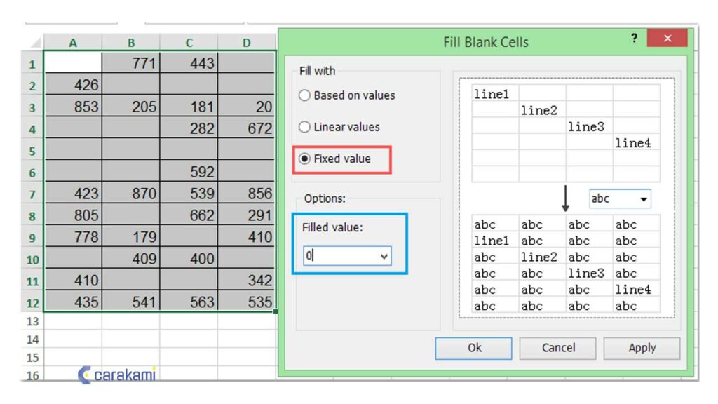 Cara Mengisi Banyak Sel Kosong Dengan 0 Atau Nilai Spesifik Tertentu Di ...