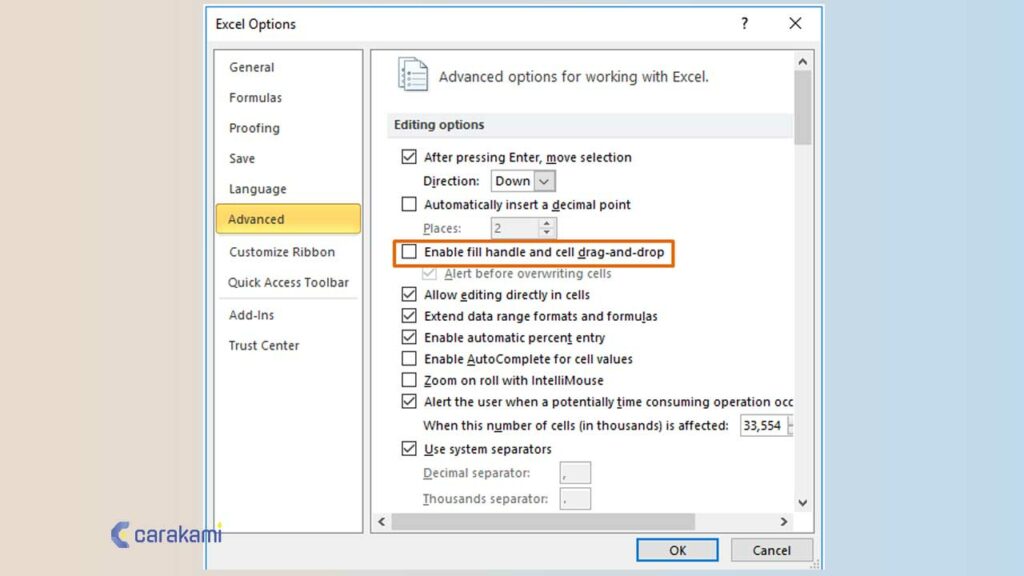 5 Cara Menonaktifkan Fitur AutoComplete Di Microsoft Office Excel Terbaru