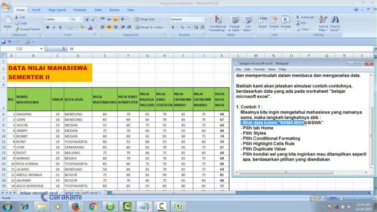 Cara Memperbesar Tampilan Data Tertentu Di Microsoft Office Excel