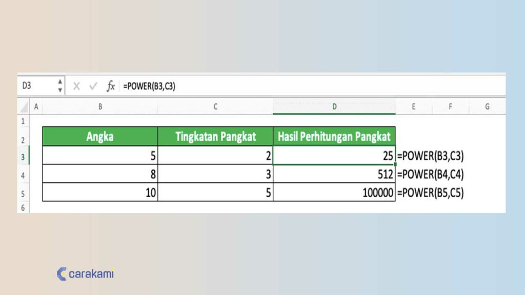 Cara Menggunakan Fungsi POWER() Di Microsoft Excel Terbaru