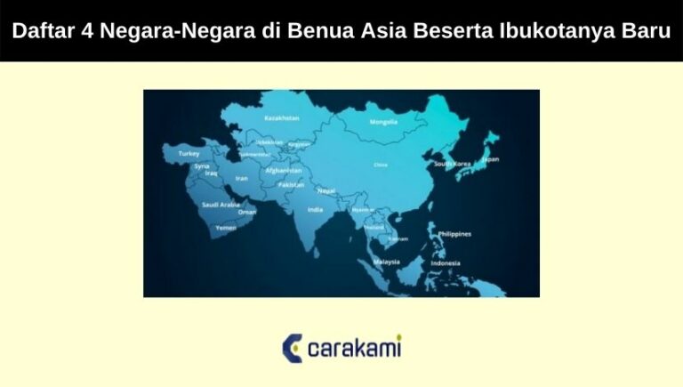 Daftar 4 Negara-Negara di Benua Asia Beserta Ibukotanya Baru