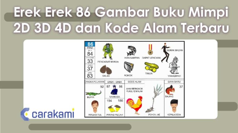 Erek-Erek 86 Gambar Buku Mimpi 2D 3D 4D & Kode Alam Terbaru