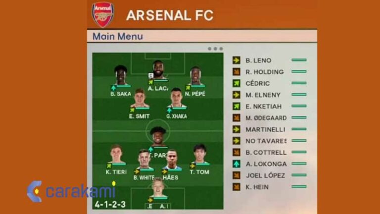 Formasi dan Taktik PES 2024 Arsenal PC, PS3, PS4 Terbaik
